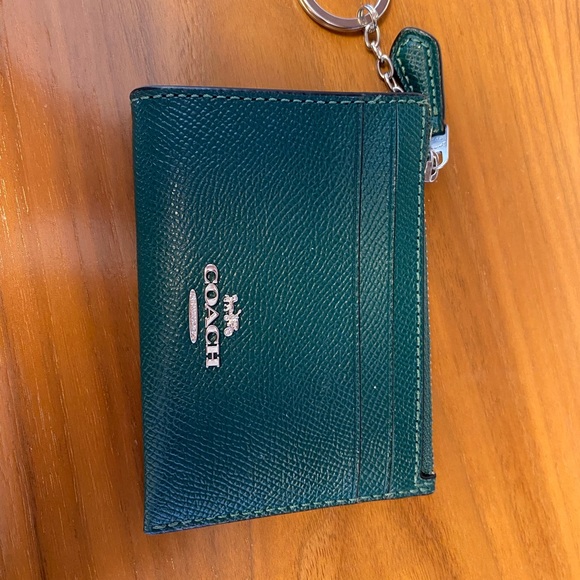 Coach | Accessories | Coach Green Leather Keychain Wallet | Poshmark